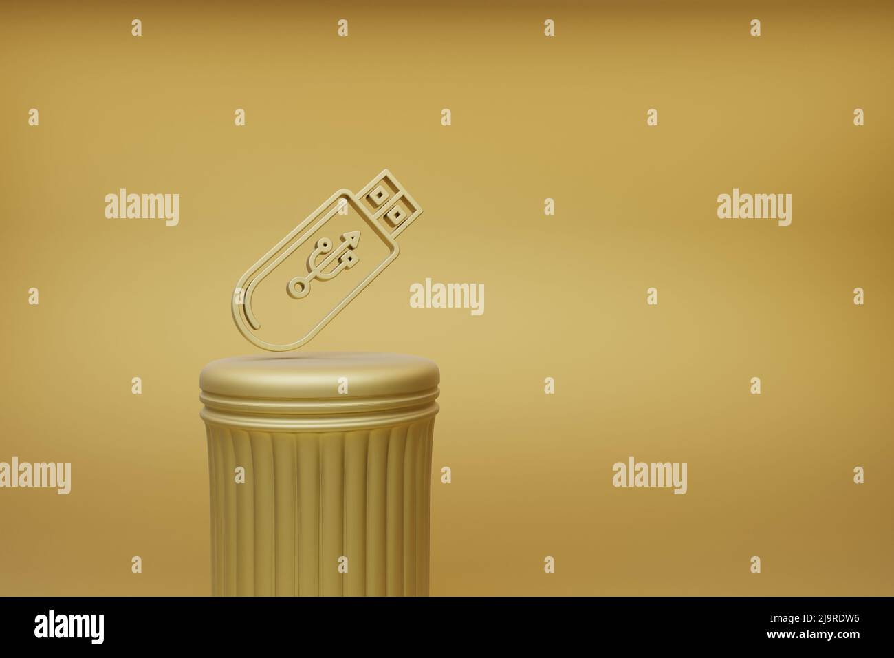 Beautiful abstract illustrations golden Pendrive Device music symbol ...