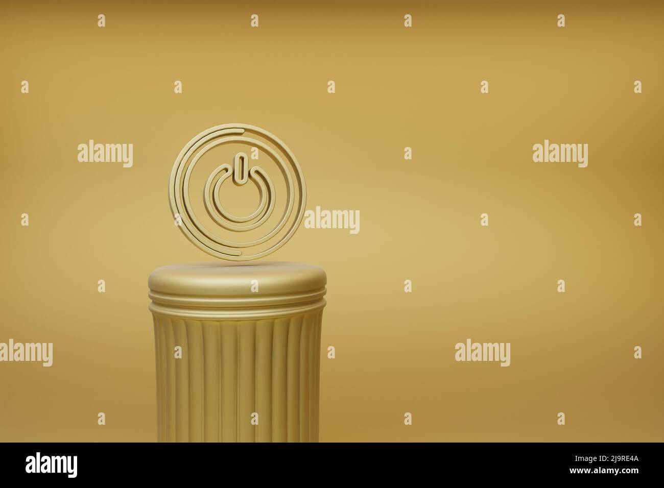 Beautiful abstract illustrations golden Round Power Button music symbol ...