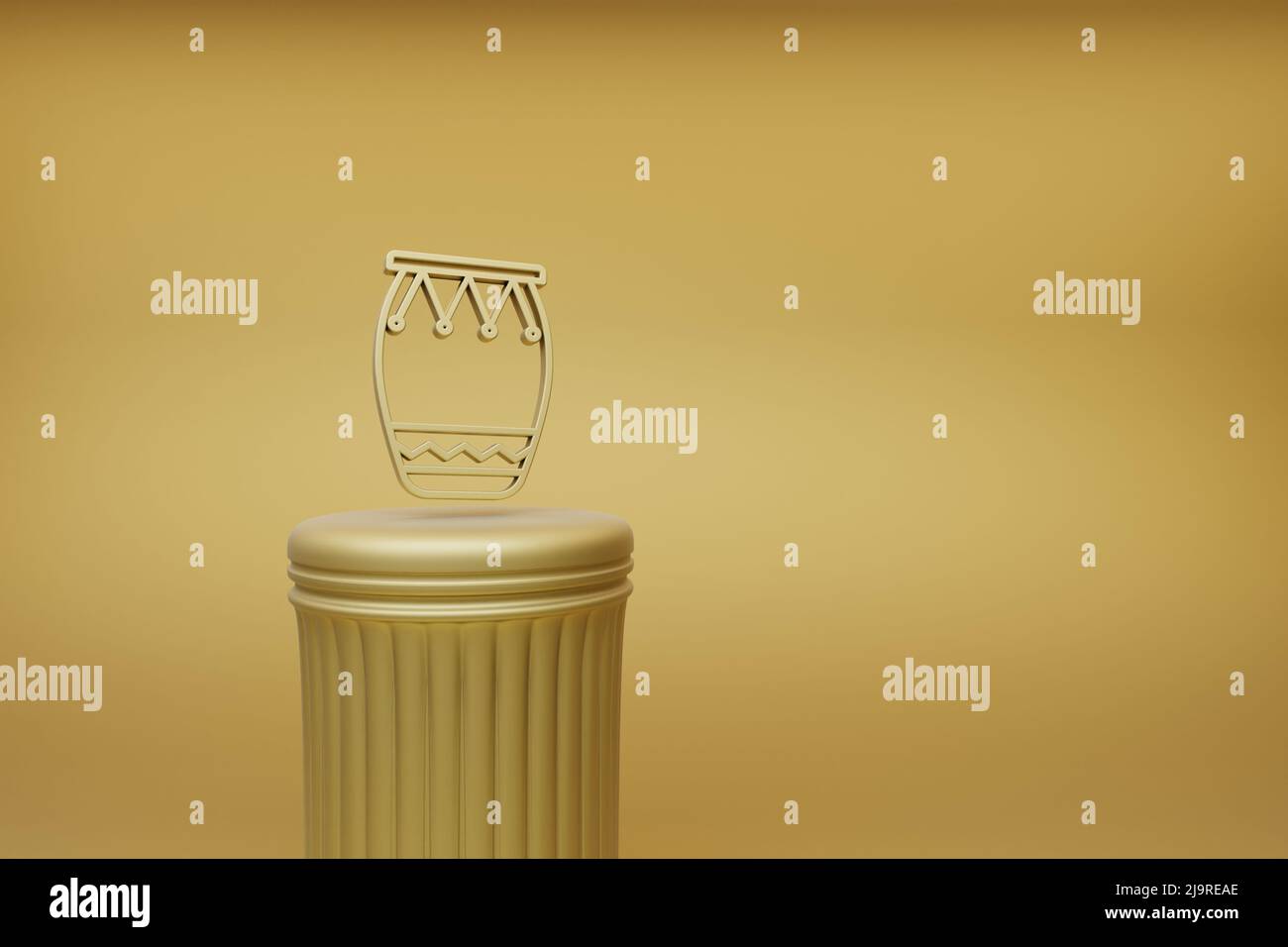 Beautiful abstract illustrations golden Big Bongo music symbol icons on ...