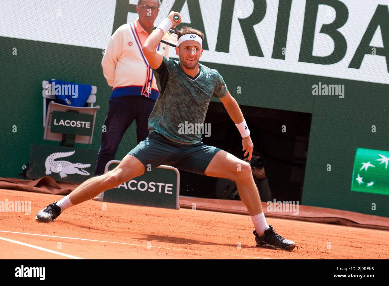 Casper Ruud playing during French Open Tennis Roland Garros 2022 on May ...