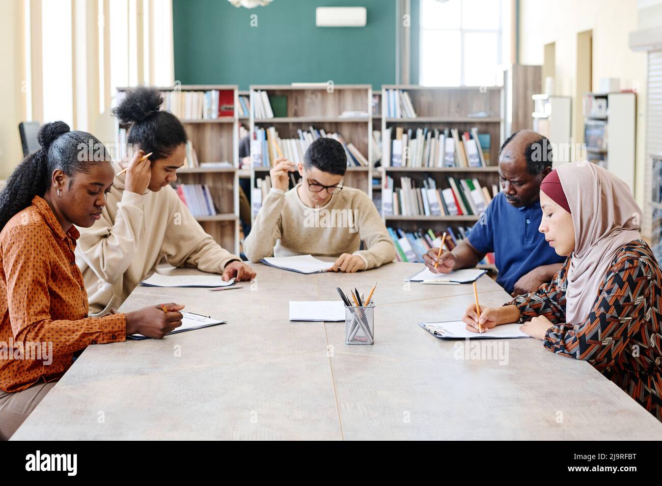 Diverse Group Of Middle School Students