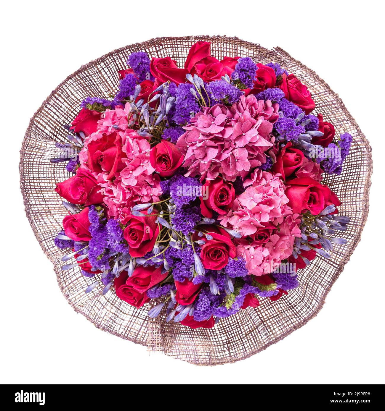 Bouquet of flowers top view isolated on white Stock Photo - Alamy