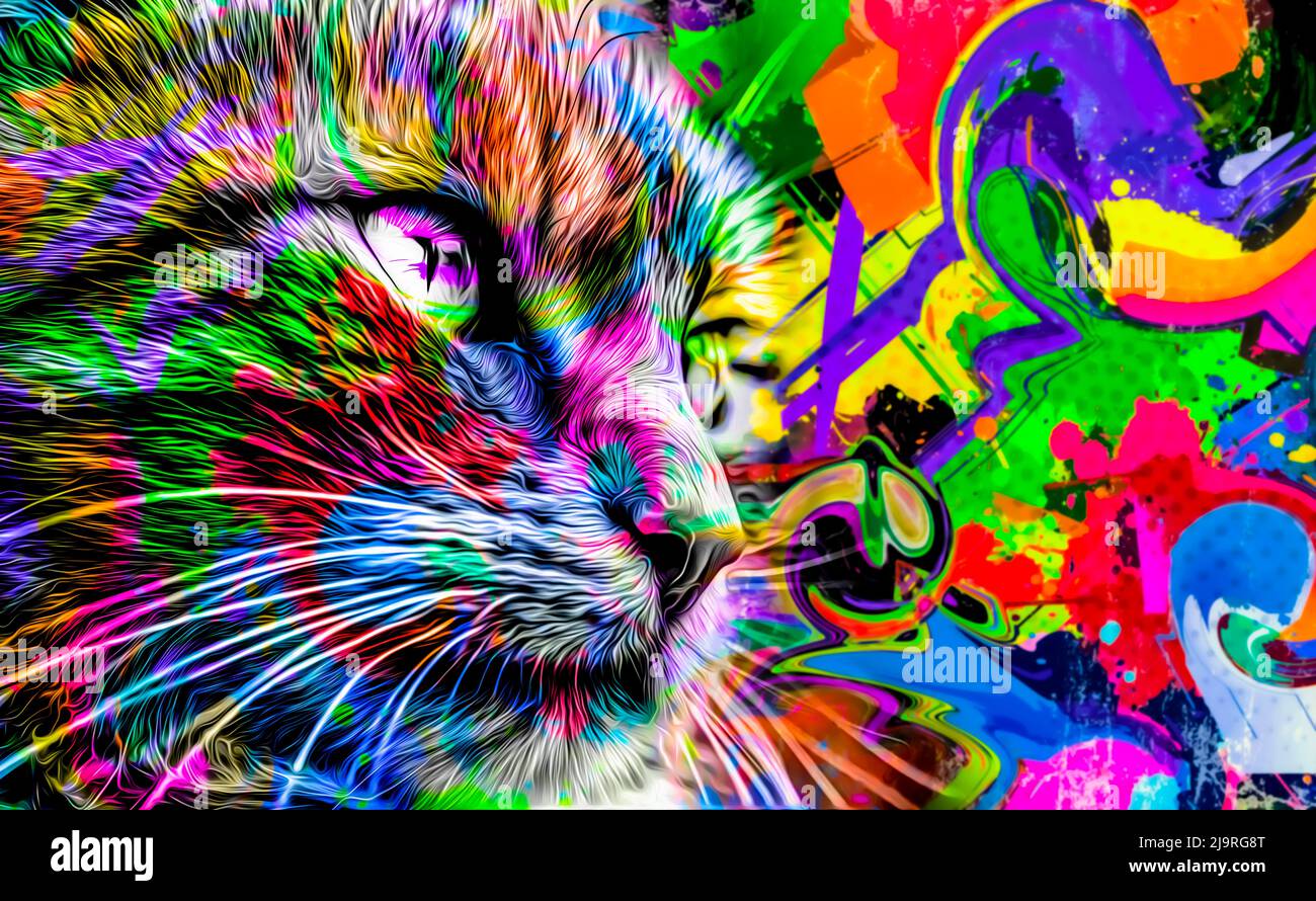 Abstract Cat Wallpaper