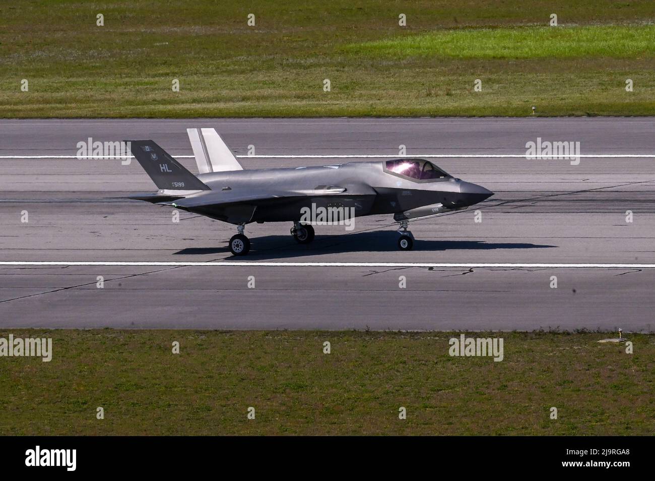 A Hill Air Force Base F-35A Lightning II aircraft taxis onto the ...