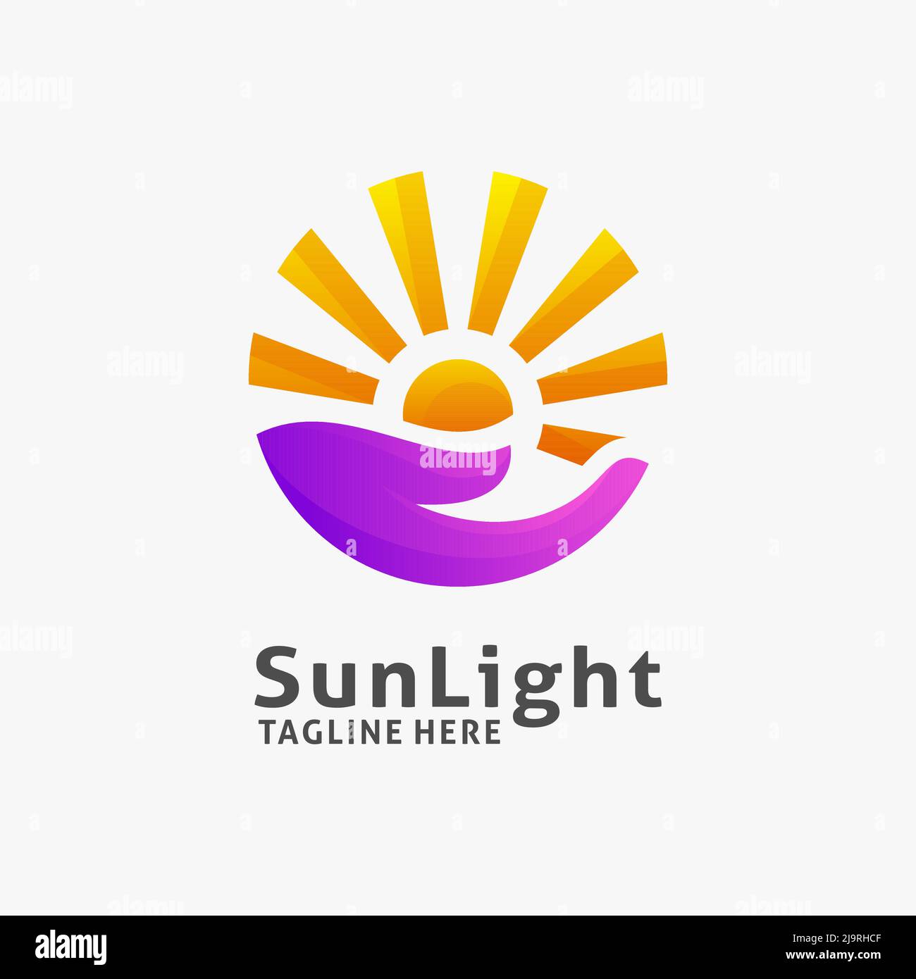 Logo design of sunlight in hand Stock Vector Image & Art - Alamy
