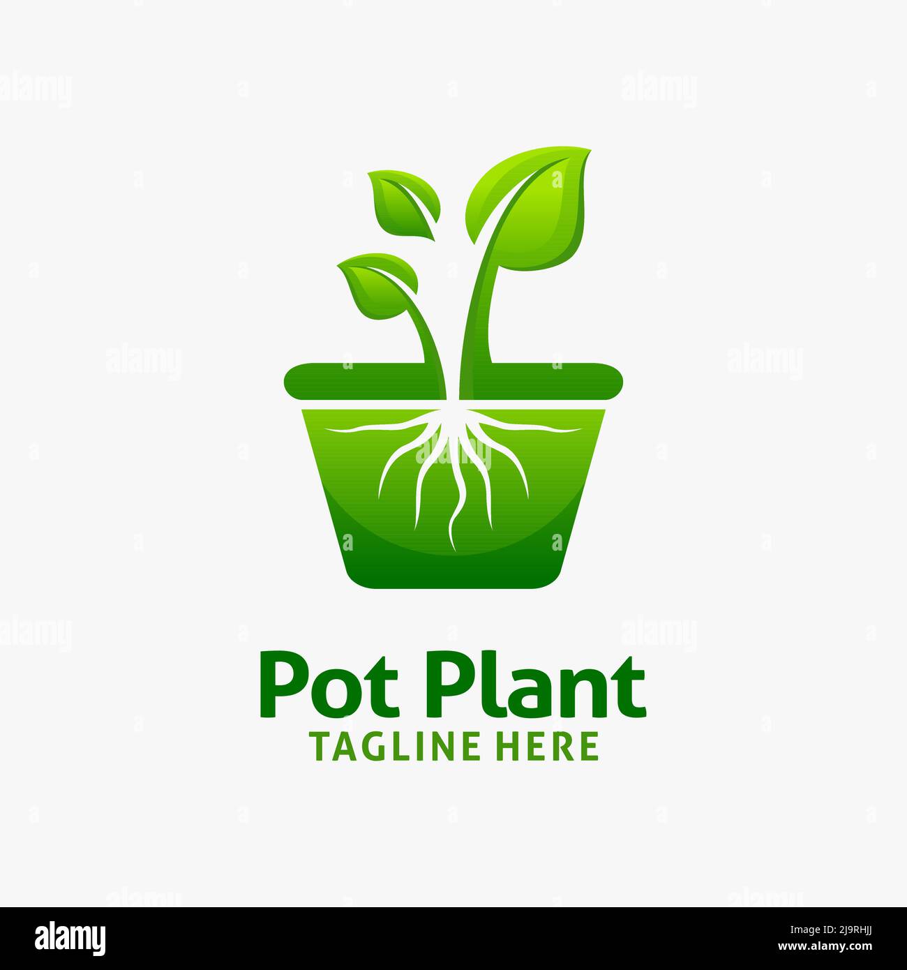 Pot plant logo design Stock Vector Image & Art - Alamy