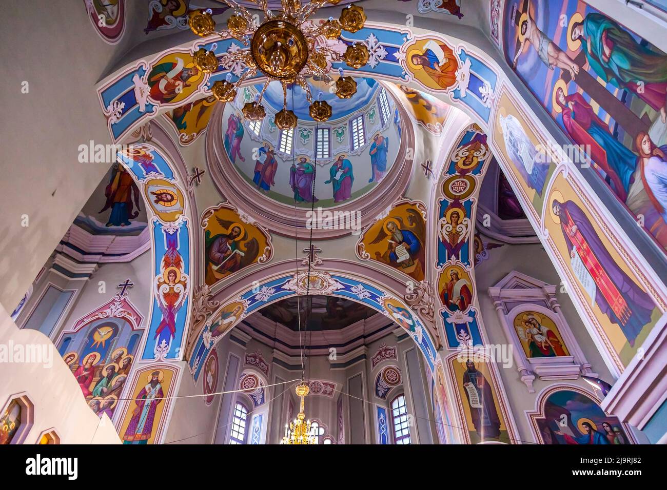 Interior dome Vydubychi Monastery, Kiev, Ukraine. Vydubychi Monastery ...