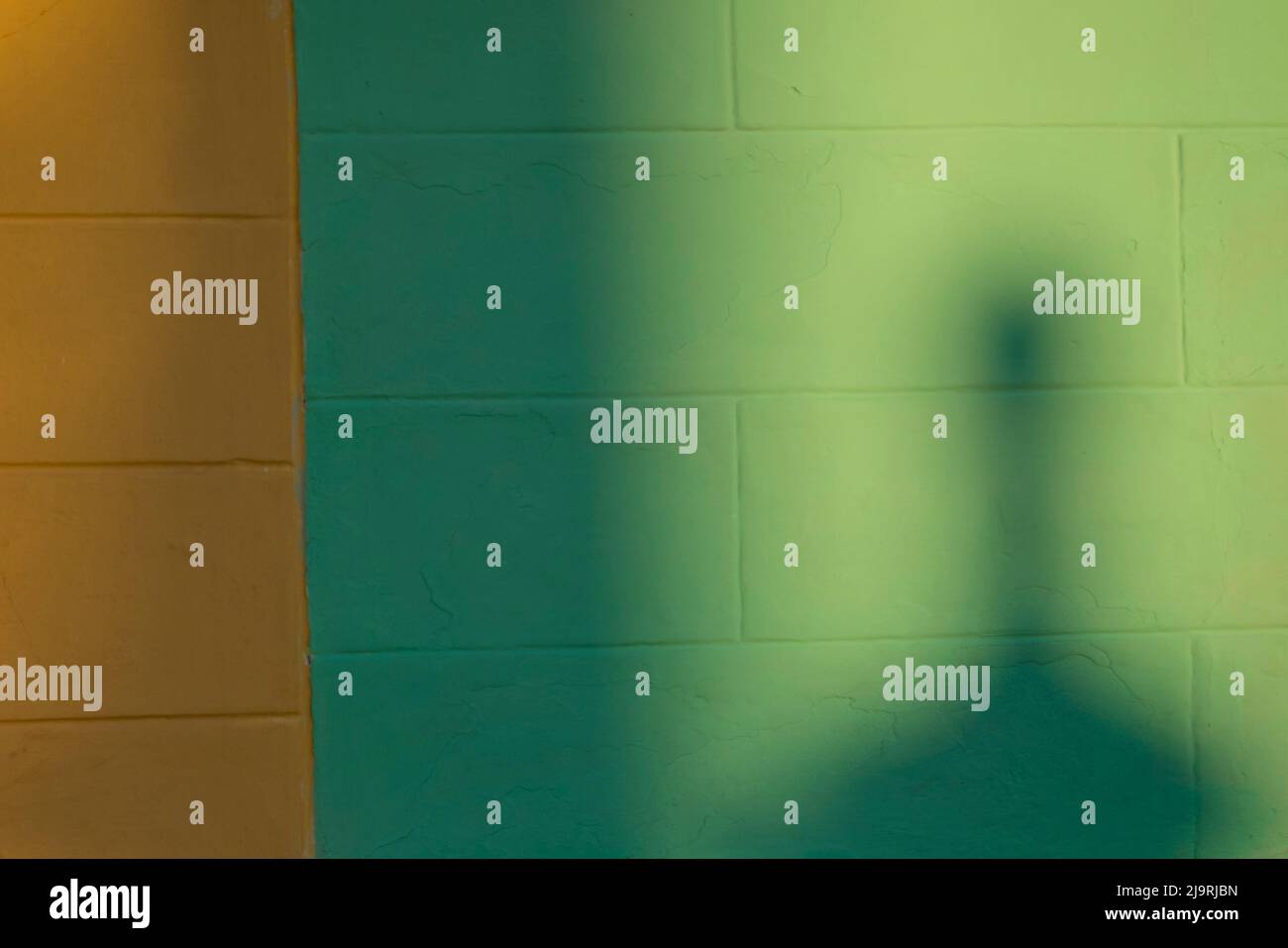 Cuba, Trinidad, UNESCO World Heritage Site, shadow on green wall Stock ...