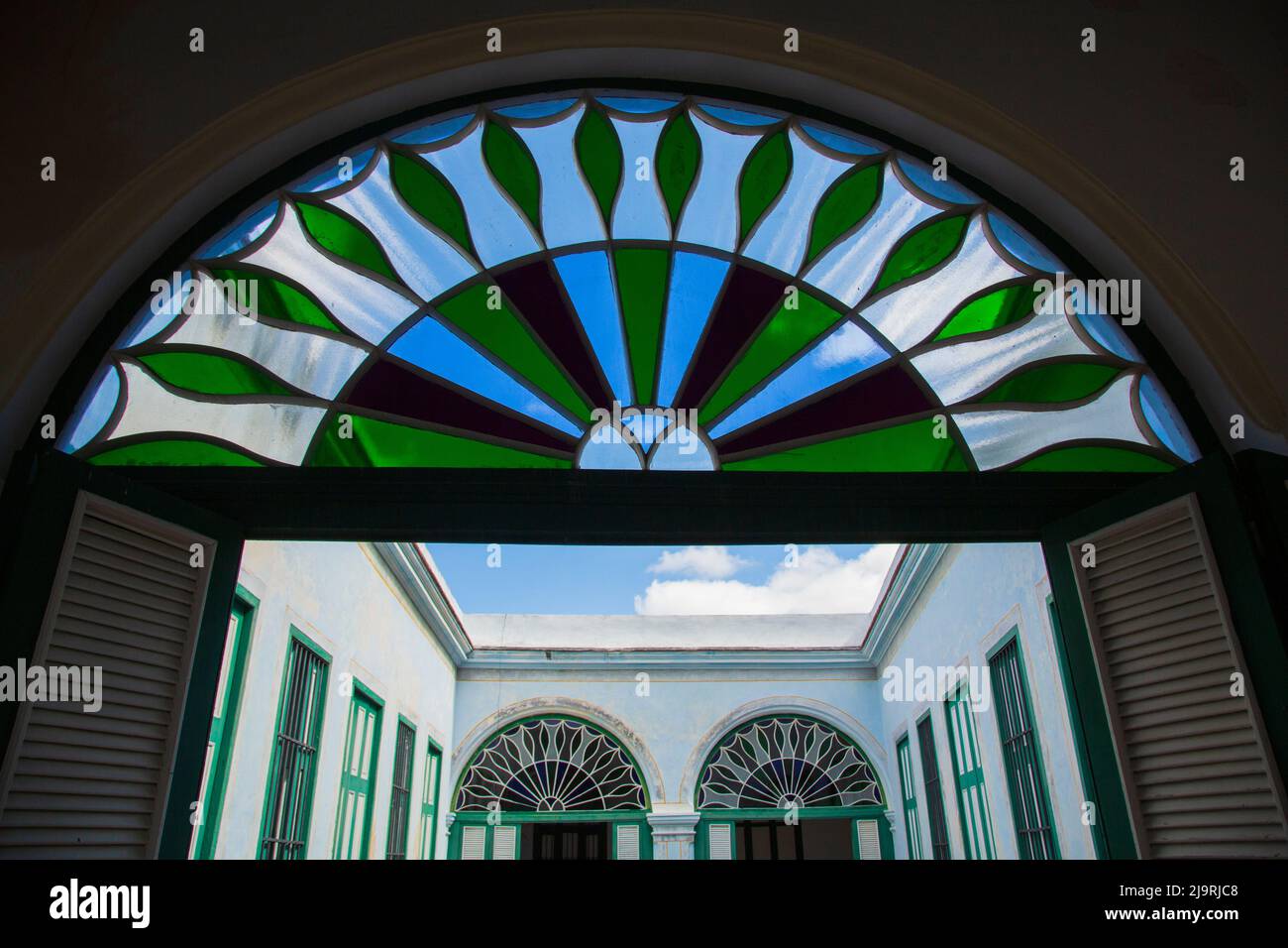 Cuba, Havana, Havana Vieja, UNESCO World Heritage Site, stained glass ...
