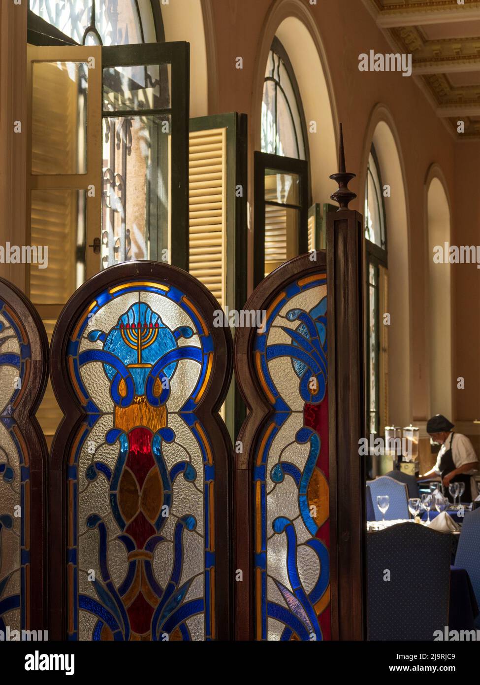 Cuba, Havana, Havana Vieja, UNESCO World Heritage Site, stained glass ...