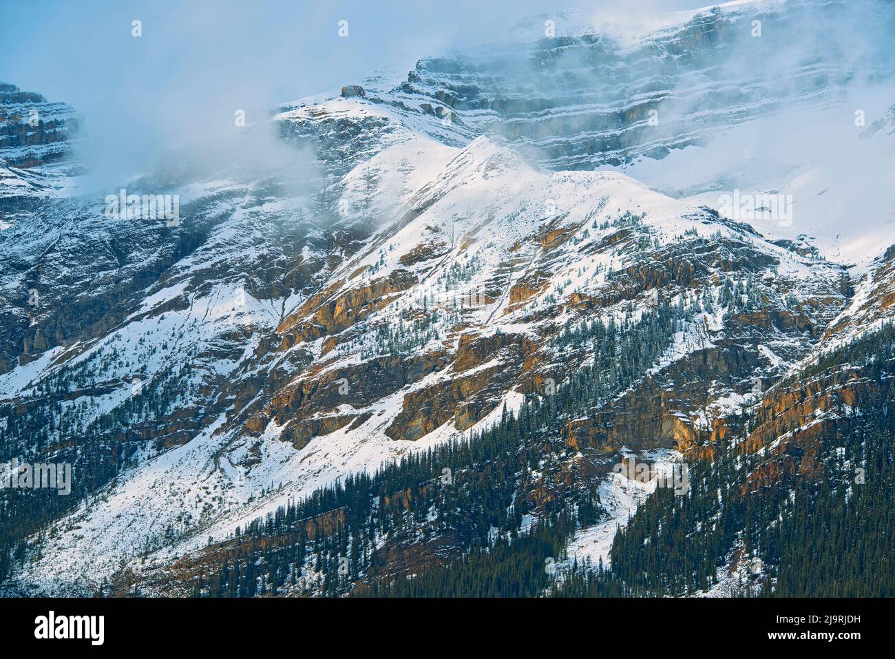 Canada, Alberta, Banff National Park. Crowfoot Mountain in winter Stock ...