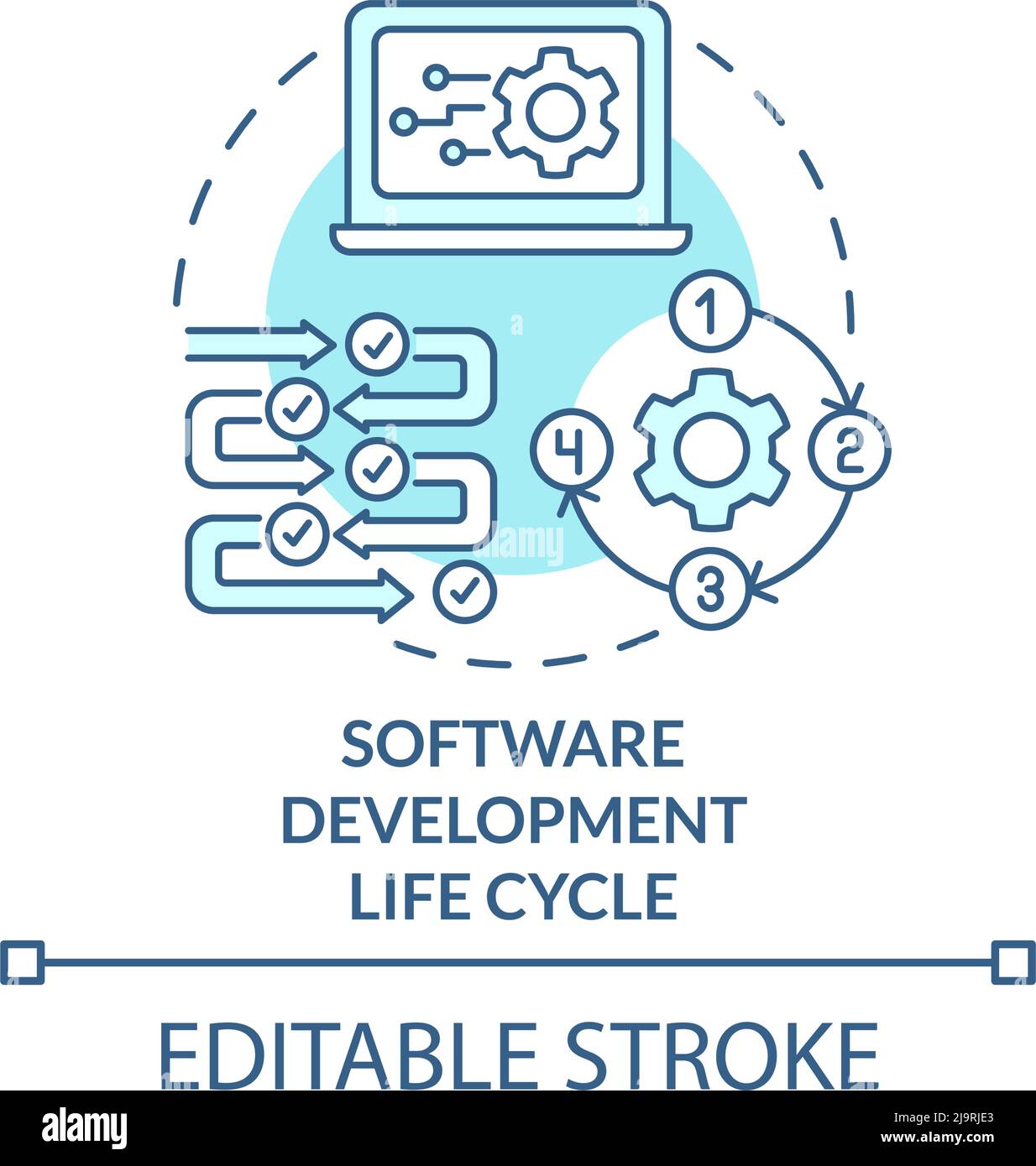 Software development life cycle turquoise concept icon Stock Vector ...