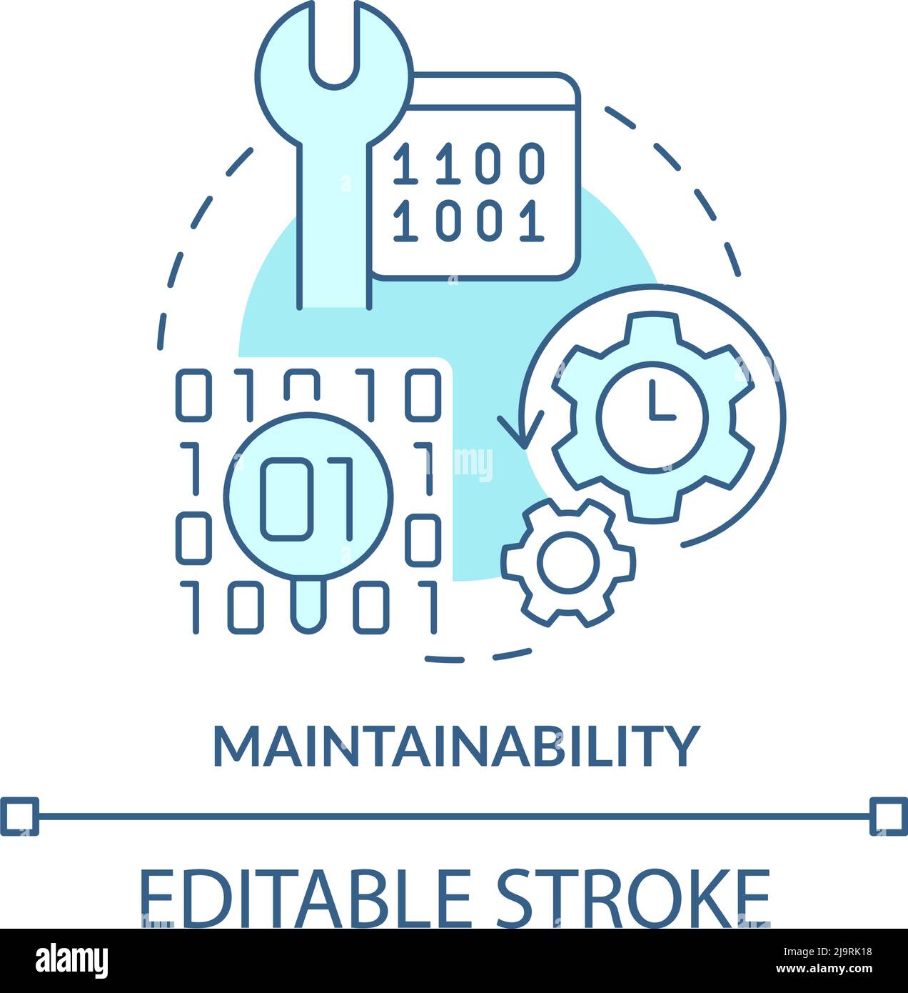 Maintainability turquoise concept icon Stock Vector Image & Art - Alamy