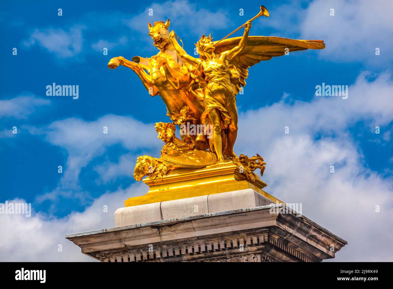Pont Bridge Alexandre III, Paris, France. Bridge over Seine River over ...