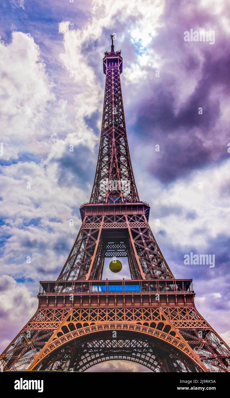 Eiffel Tower, Paris, France. Built in 1889. Most visited monument in ...