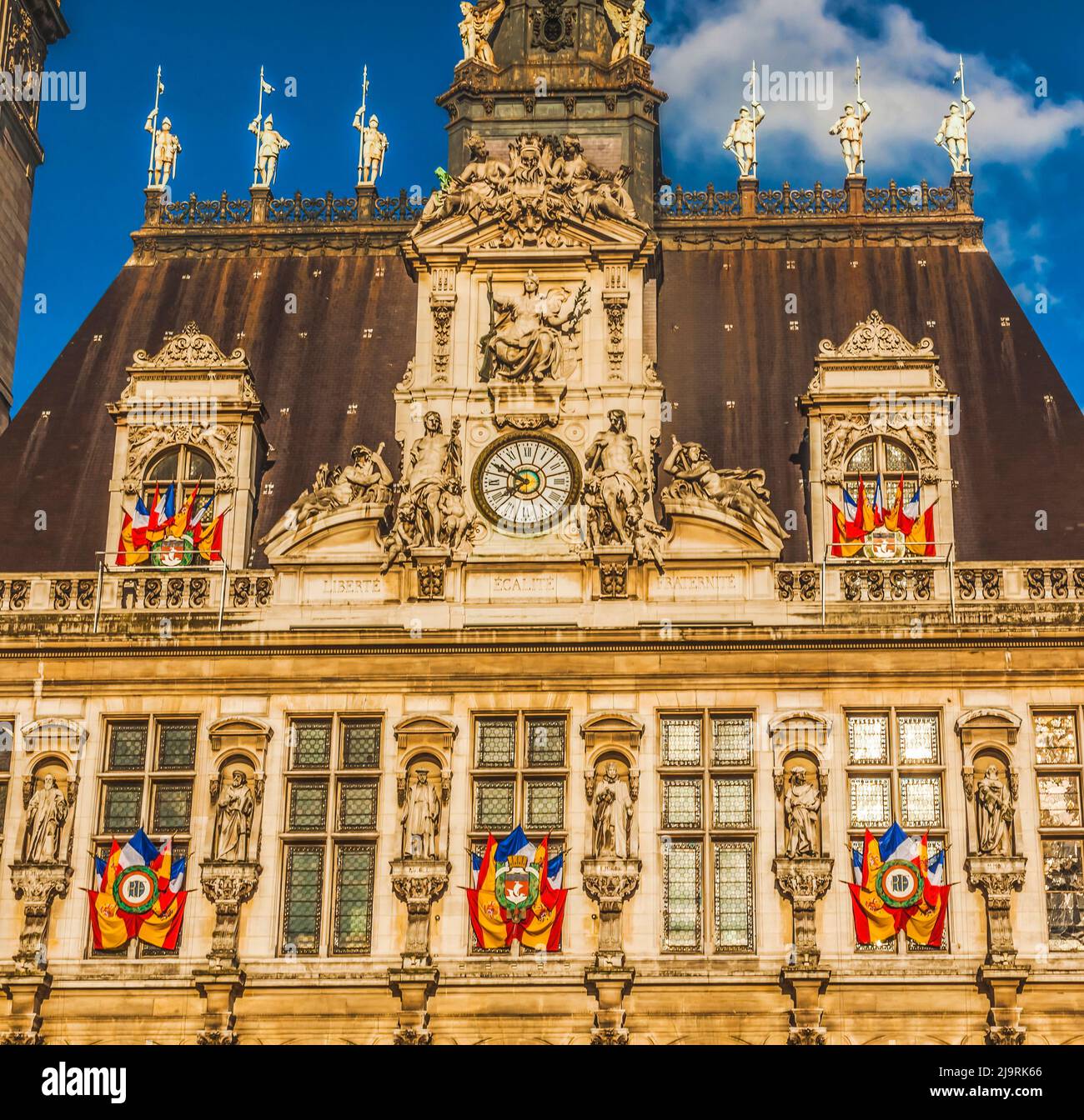 Hotel de Ville, Paris, France. Built 1500's and then rebuilt in 1800's ...