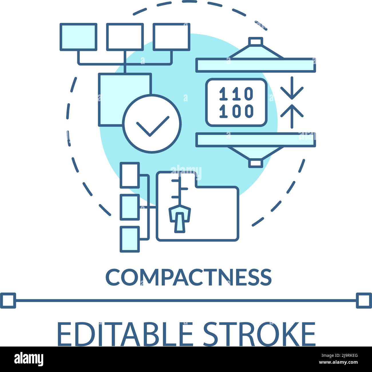 Compactness turquoise concept icon Stock Vector Image & Art - Alamy