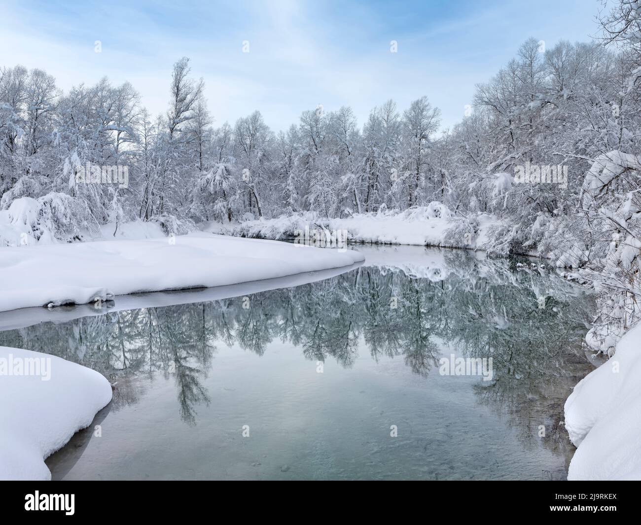 River Isar near Sylvenstein Reservoir close to village in the Karwendel ...