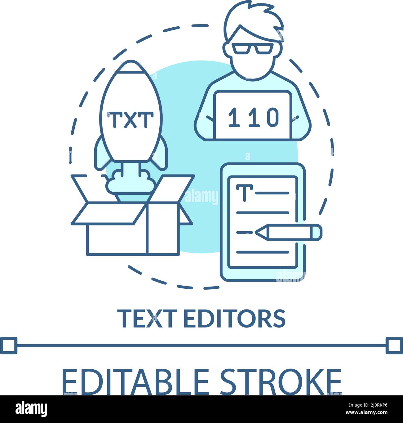 Text editors turquoise concept icon Stock Vector Image & Art - Alamy