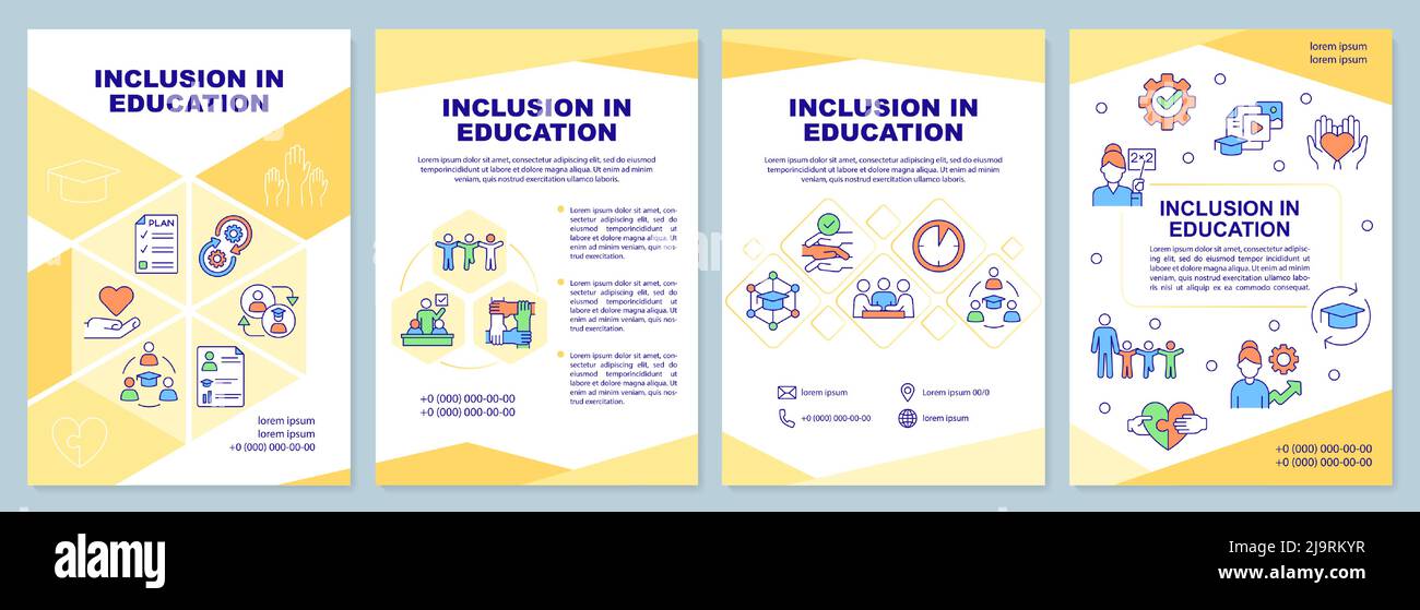 Inclusion in education yellow brochure template Stock Vector Image ...