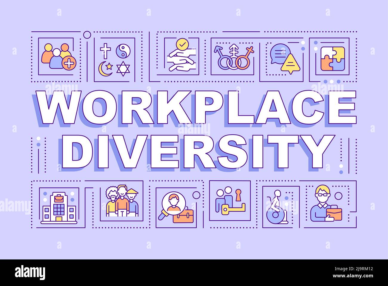 Workplace diversity word concepts purple banner Stock Vector Image ...