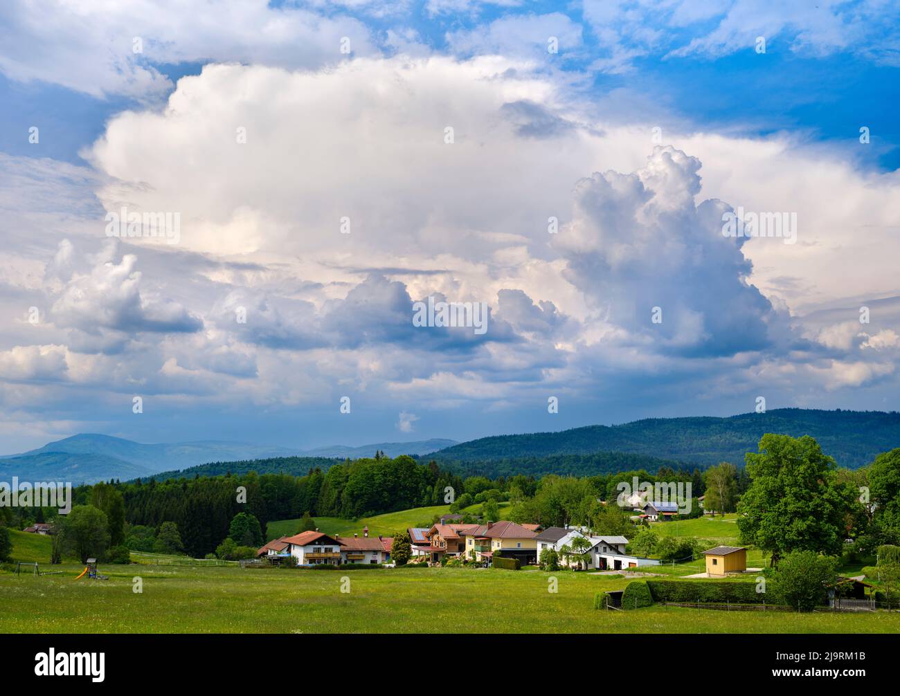 Little village Althutte in the Bavarian Forest. Germany, Bavaria Stock ...