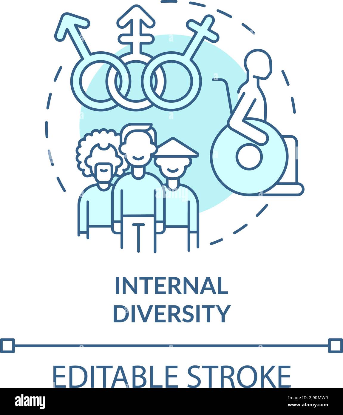 Internal Diversity Turquoise Concept Icon Stock Vector Image And Art Alamy
