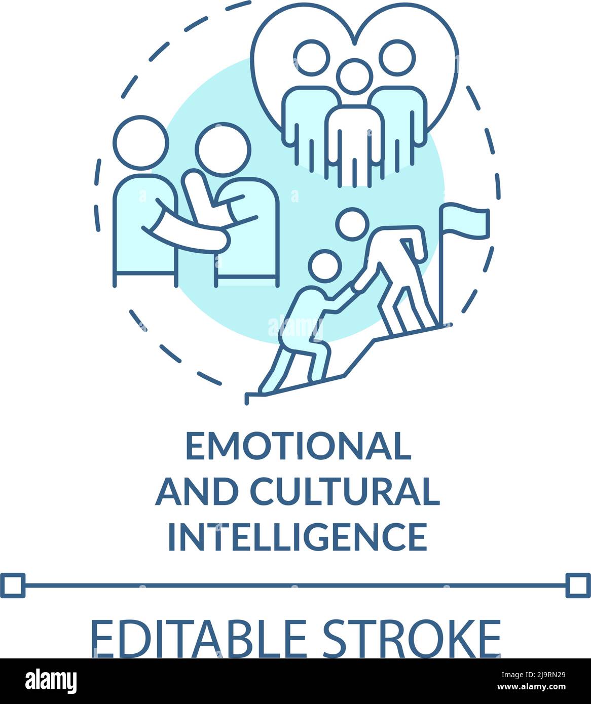 Emotional and cultural intelligence turquoise concept icon Stock Vector ...
