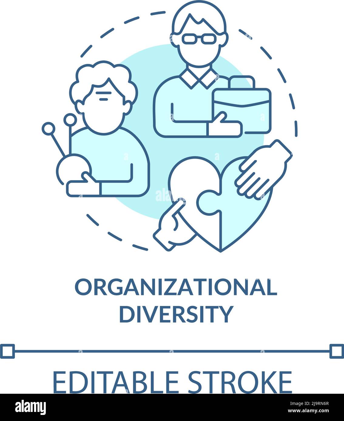 Organizational diversity turquoise concept icon Stock Vector Image & Art - Alamy