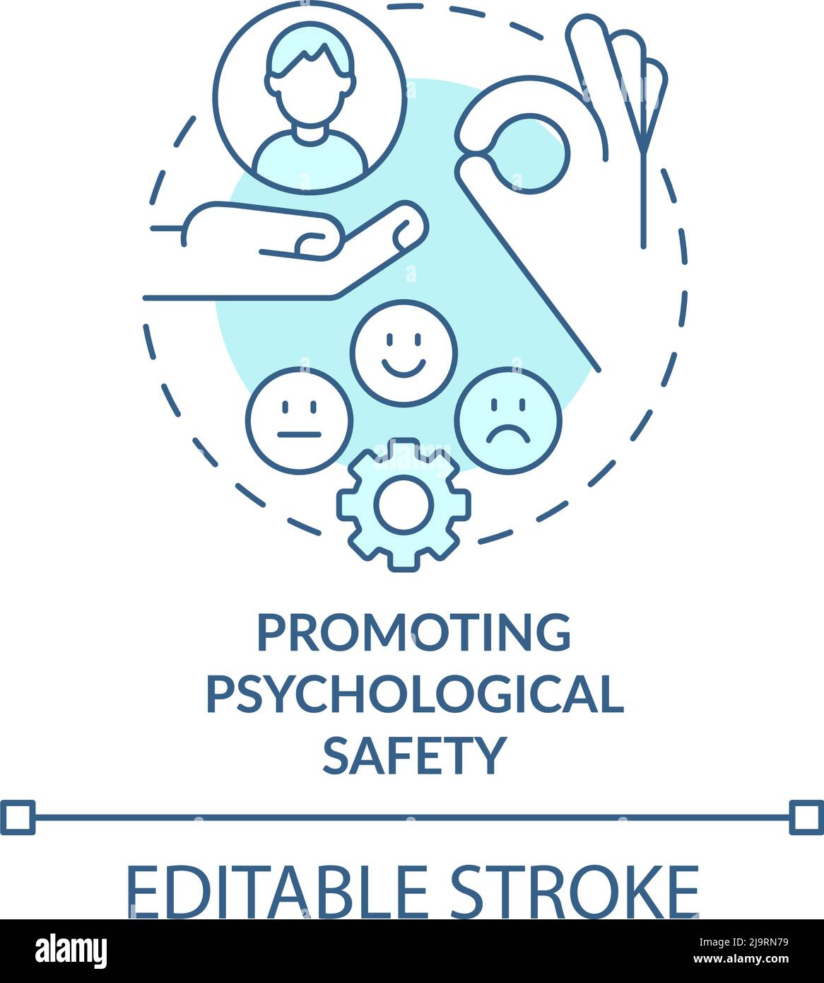 Promoting psychological safety turquoise concept icon Stock Vector ...