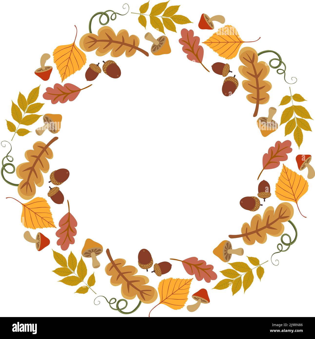 Round frame made of autumn leaves Stock Photo - Alamy