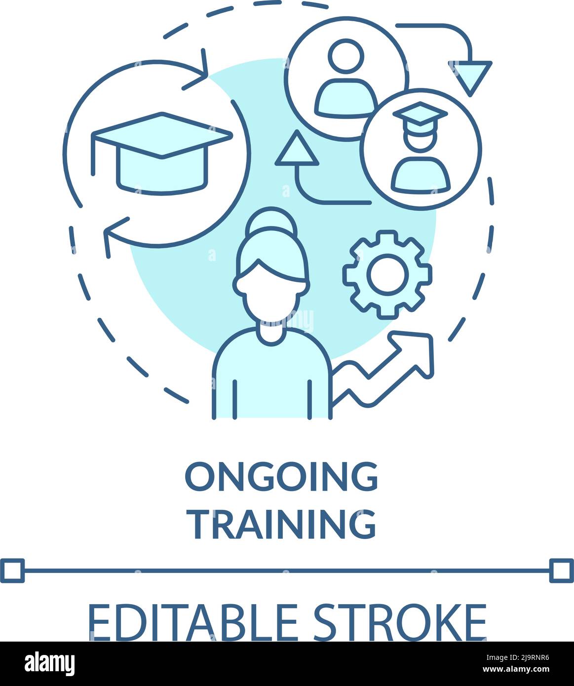 Ongoing training turquoise concept icon Stock Vector Image & Art - Alamy