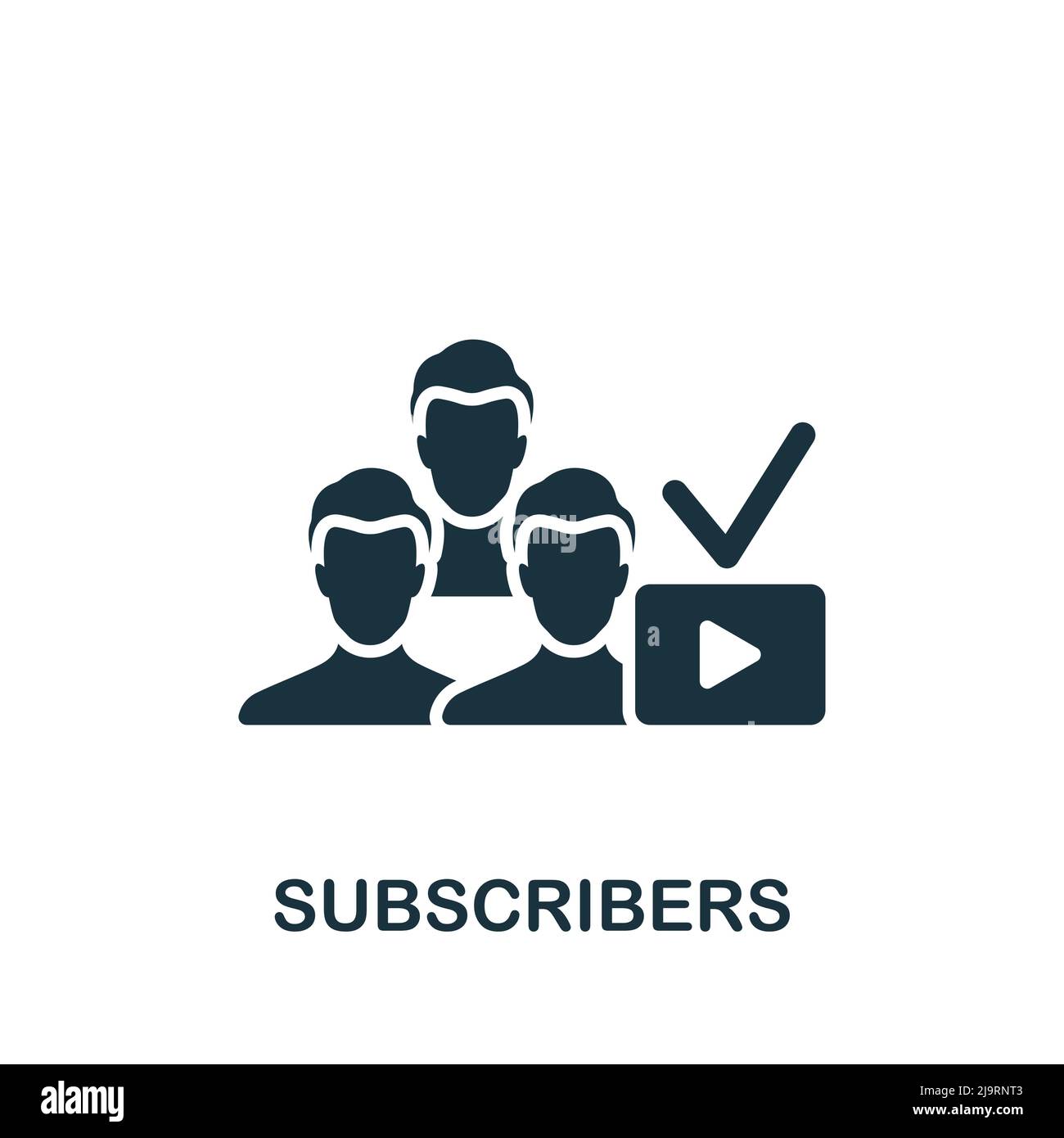 Subscribers icon. Monochrome simple Streaming icon for templates, web ...