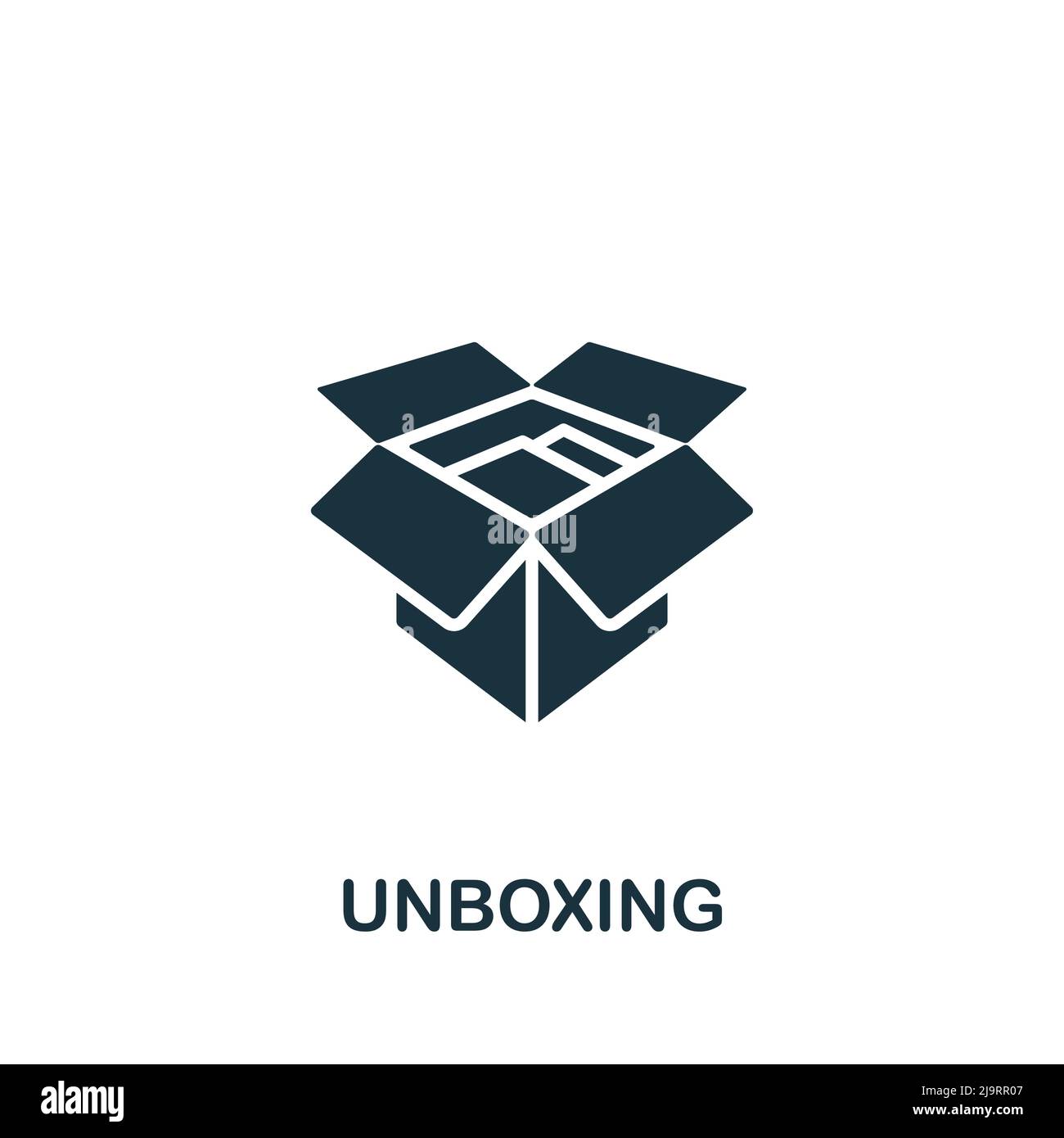Unboxing icon. Monochrome simple Streaming icon for templates, web ...
