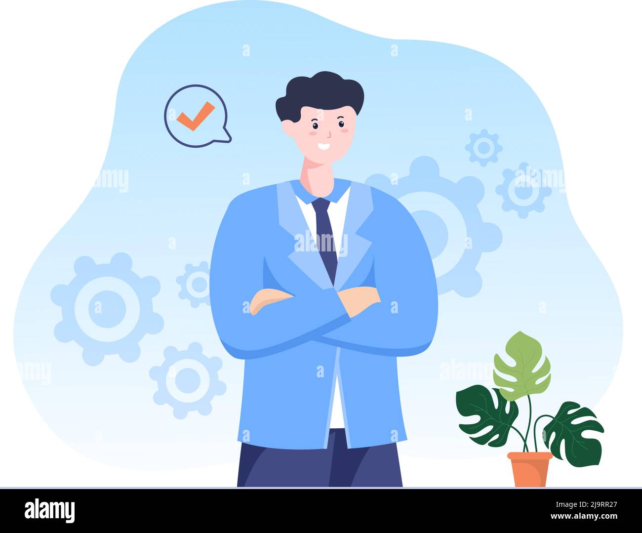 CEO or Chief Executive Officer Cartoon Illustration Businessman Work in ...