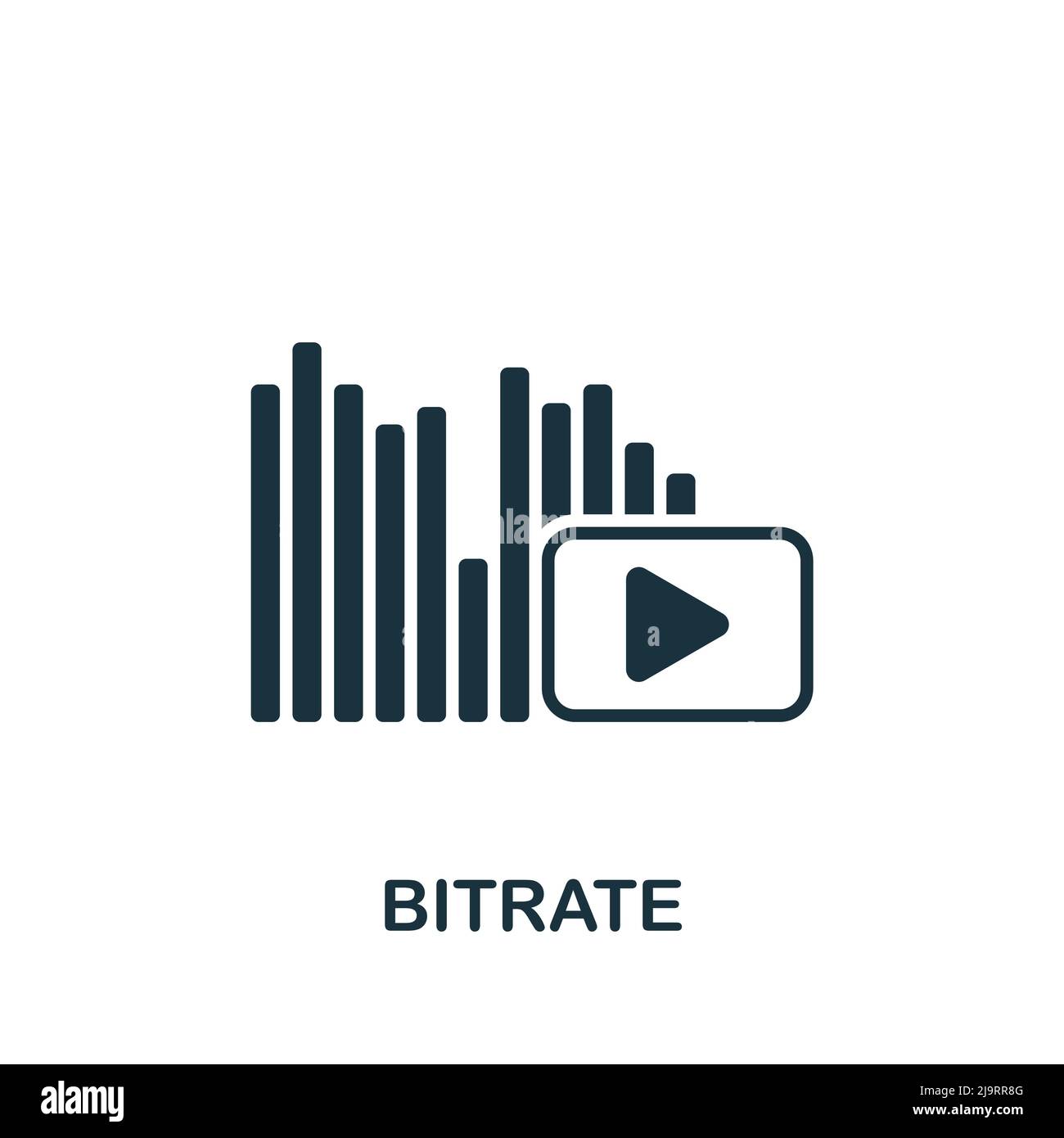 Bitrate icon. Monochrome simple Streaming icon for templates, web ...