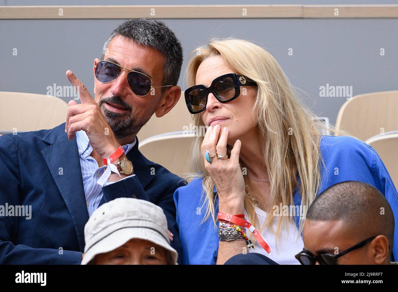 Paris, France. 24th May, 2022. Guillaume Robert and Estelle Lefébure at the tournament of Roland ...