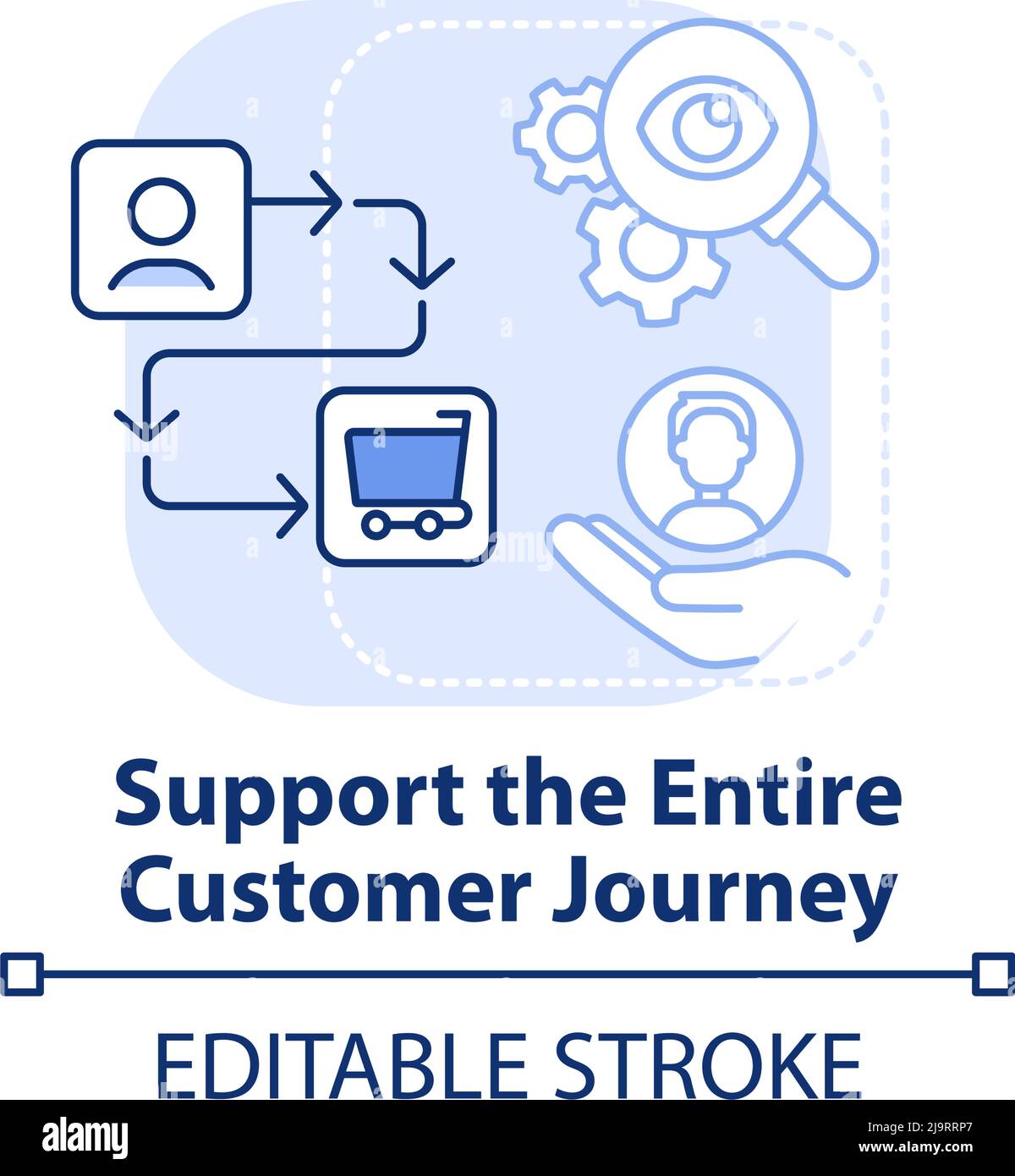 Support entire customer journey light blue concept icon Stock Vector ...