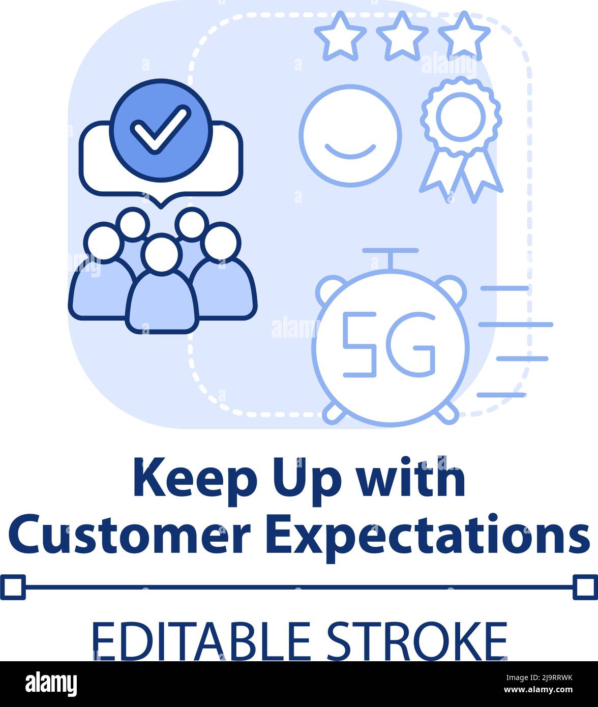 Keep up with customer expectations light blue concept icon Stock Vector ...