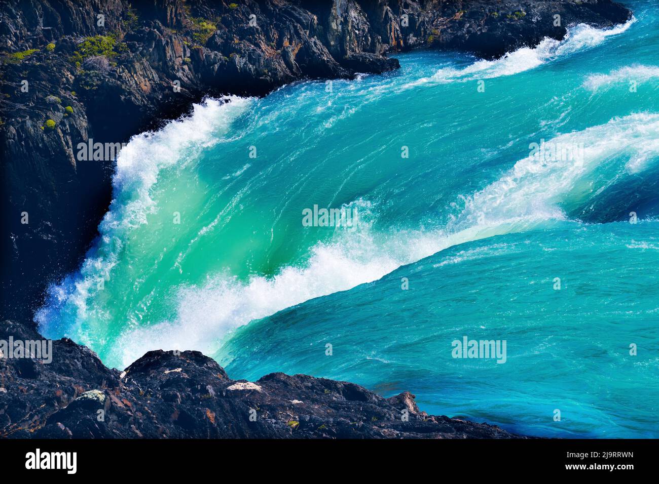 Waterfall, Torres del Paine National Park Patagonia Chile Stock Photo ...