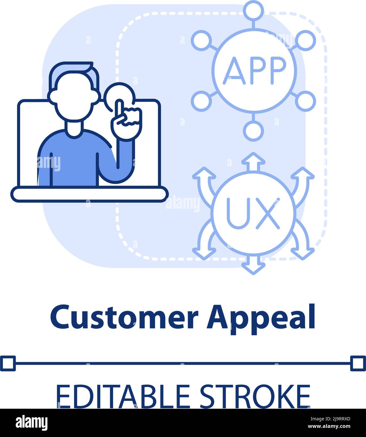 Customer appeal light blue concept icon Stock Vector Image & Art - Alamy