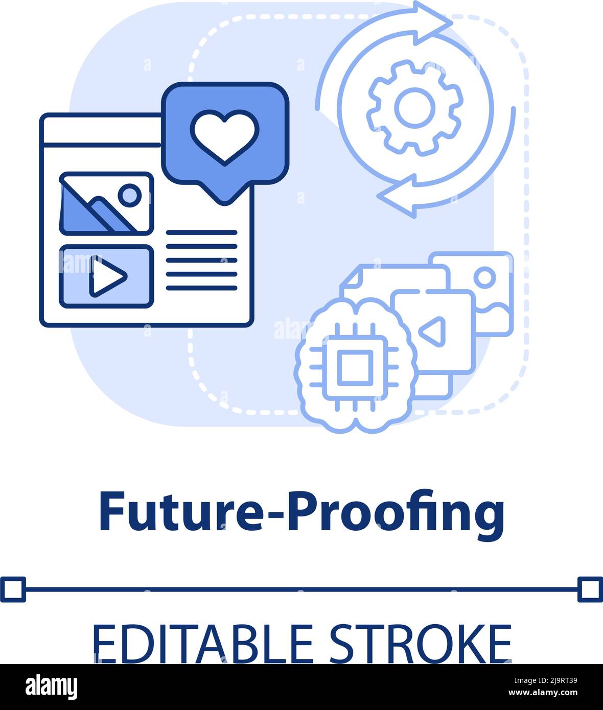 Future proofing light blue concept icon Stock Vector Image & Art - Alamy