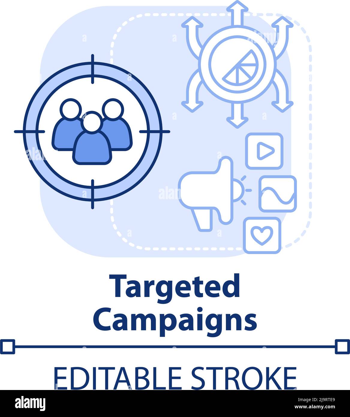 Targeted campaigns light blue concept icon Stock Vector Image & Art - Alamy