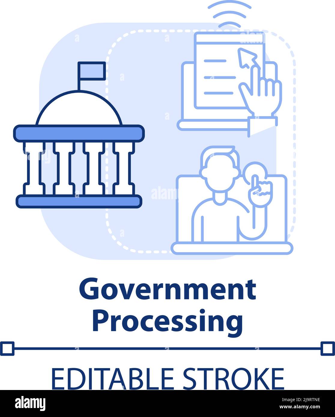 Government processing light blue concept icon Stock Vector Image & Art ...