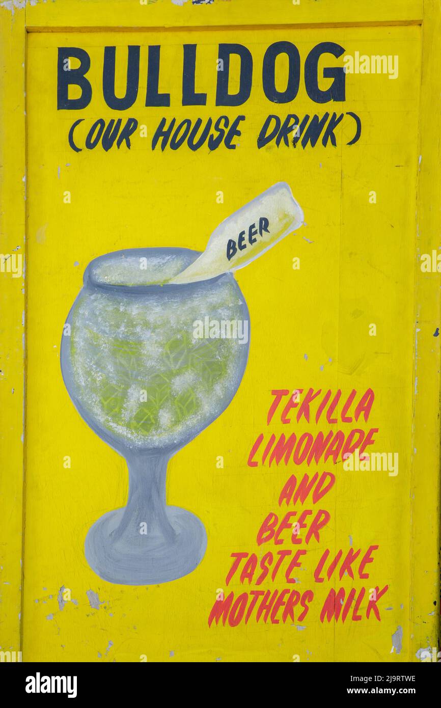 Cabo San Lucas, Mexico. Painted sign for a bar Stock Photo - Alamy