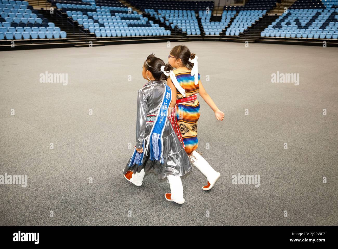 Window Rock, Arizona, USA. Navajo Nation Fair. Young girls wearing ...