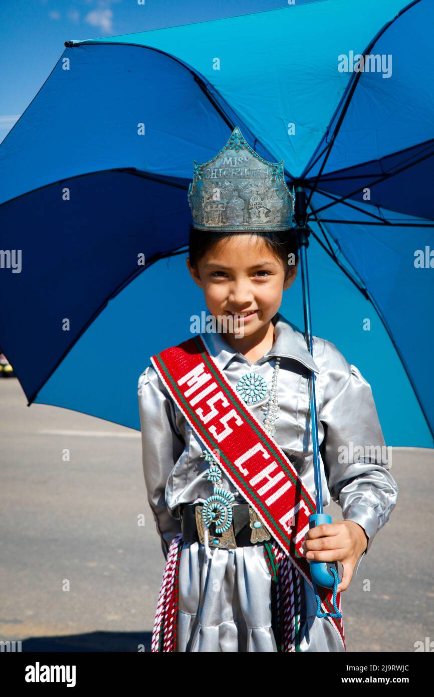 Window Rock, Arizona, USA. Navajo Nation Fair. Young girl with crown ...