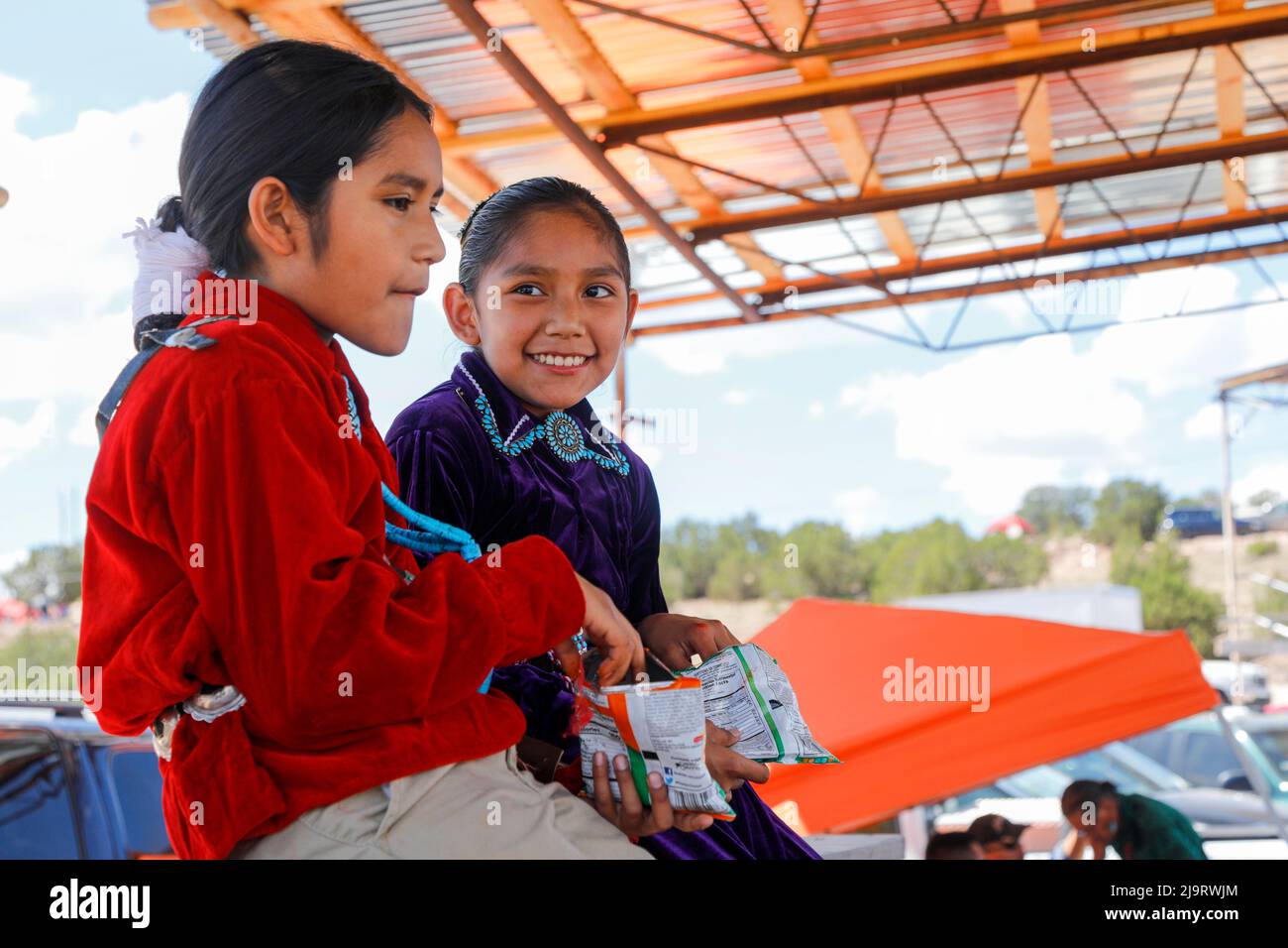 Window Rock, Arizona, USA. Navajo Nation Fair. Young people in ...