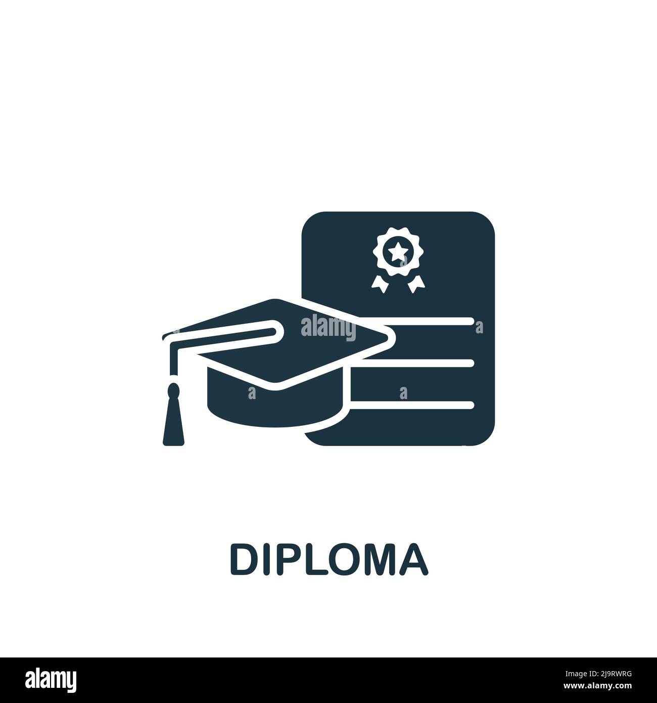 Diploma icon. Monochrome simple Success icon for templates, web design ...