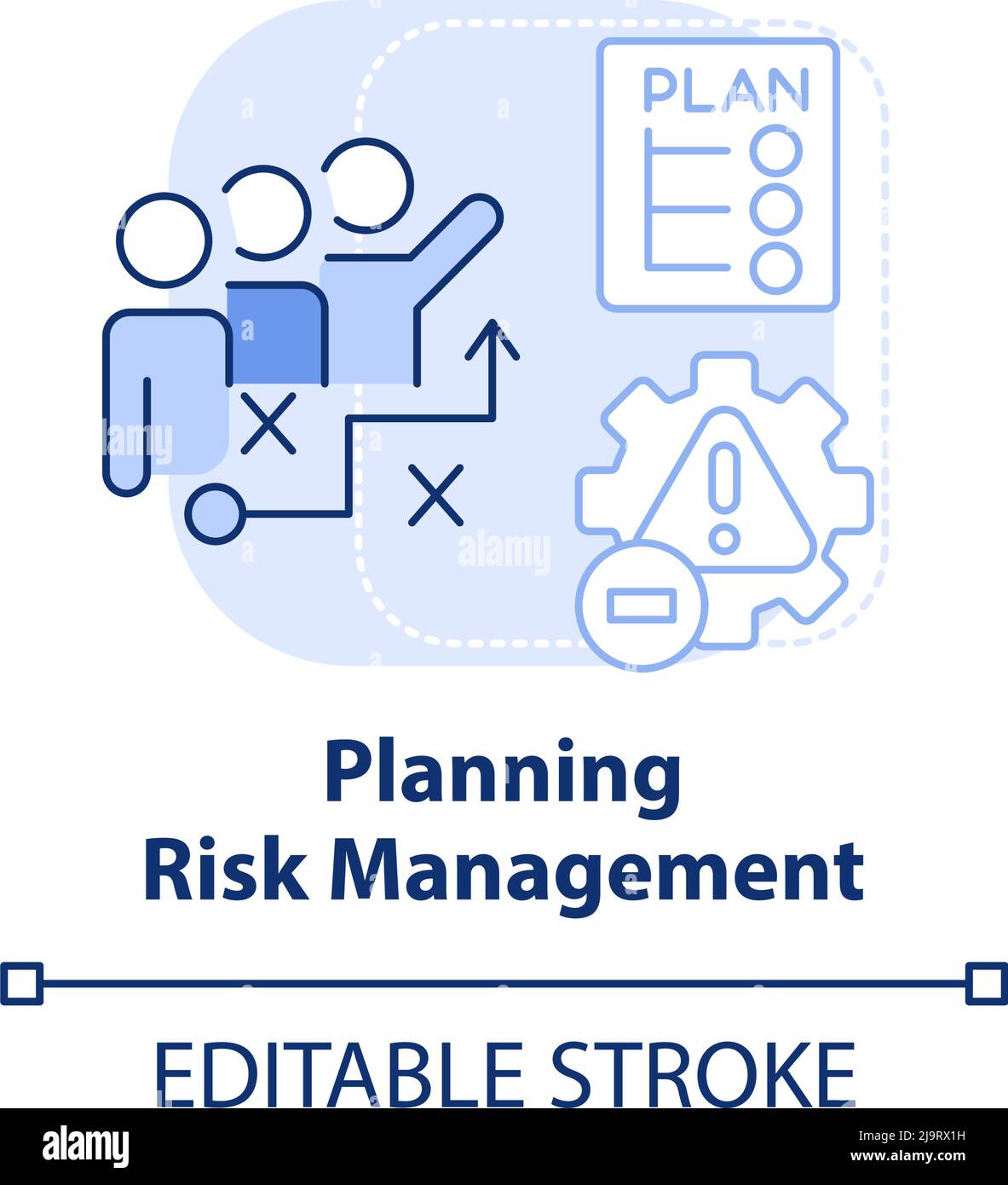 Planning risk management light blue concept icon Stock Vector Image ...